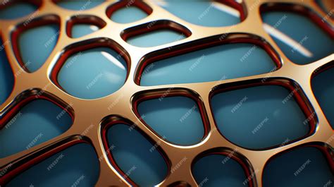 Premium Photo Modern Geometric Elegance Captured In Bronze Edged Framework Against Cool Blue