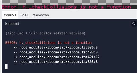 Overlaps Function No Longer Defined In Kaboom Update Issue 274