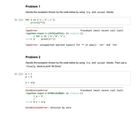 Solved Problem 1 Handle The Exception Thrown By The Code Chegg