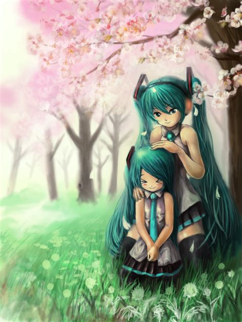 Hatsune Miku And Chibi Miku Vocaloid Drawn By Occult Soda Danbooru