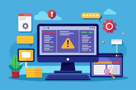 A User Faces Software Problems On Their Desktop With Alerts And