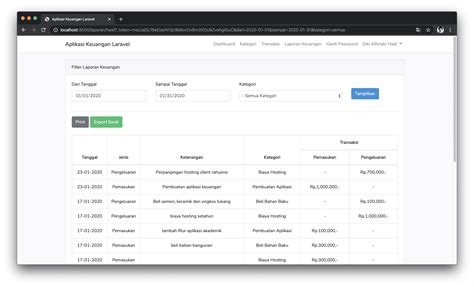 filter laporan keuangan dengan laravel malas ngoding
