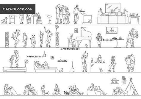 People Dancing Cad Blocks Autocad File Free Download