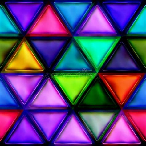 Bright Repeating Stained Glass Geometric Pattern Stock Illustration