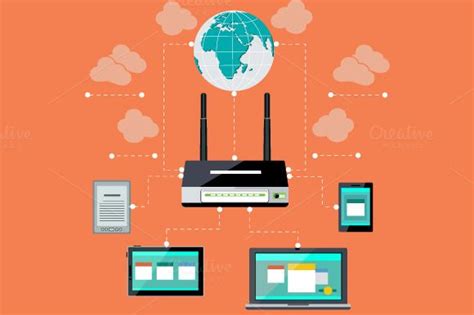 Wifi Workstation With Globe Router Router Digital Tablet Wifi