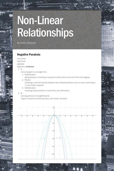 Non Linear Relationships Linear Relationships Relationship Linear