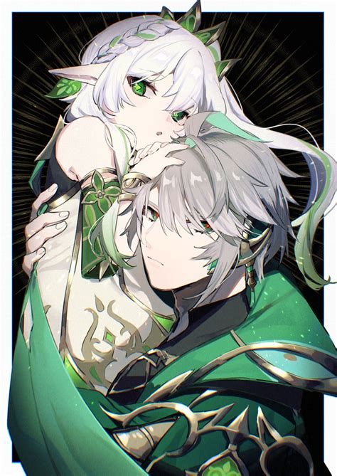 Nahida And Alhaitham Genshin Impact Drawn By Myo Mio Danbooru