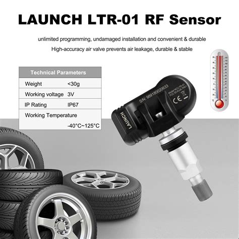 LAUNCH LTR RF Sensor MHz MHz TPMS Sensor Tool Metal Rubber Free Shipping