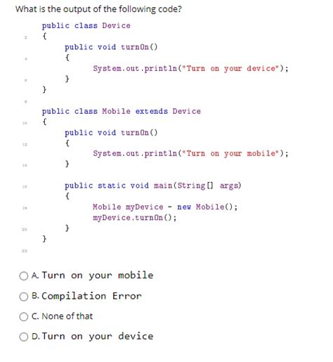Solved What Is The Output Of The Following Code Public