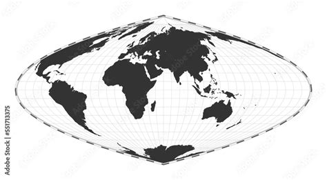 Vetor De Vector World Map Craster Parabolic Projection Plan World Geographical Map With