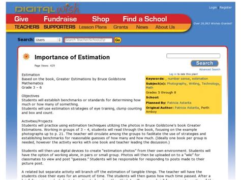 Importance Of Estimation Lesson Plan For 5th 8th Grade Lesson Planet