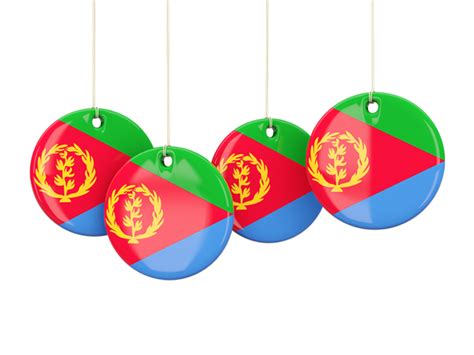 Four Round Labels Illustration Of Flag Of Eritrea