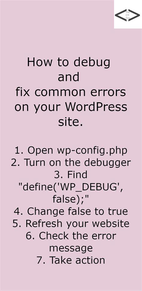 How To Debug And Fix Common Errors On Your WordPress Site