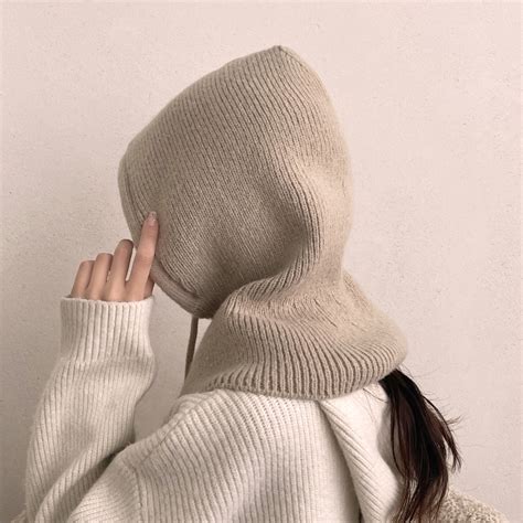 니트 귀도리 귀마개 골지 단추 빌리 도톰 바라클라바 겨울 방한 모자 넥워머 후드 목토시