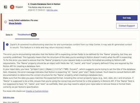 Notion Error Body Failed Validation Fix One Bodypropertiesnameid