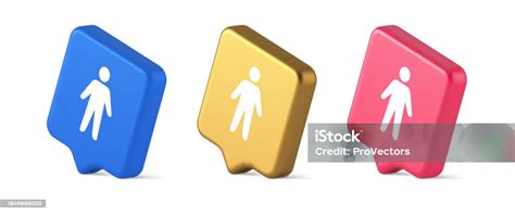 사람들 회원 사용자 버튼 인식 할 수없는 사람 인체 웹 응용 프로그램 3d 현실적인 말풍선 아이소 메트릭 아이콘 3차원 형태에 대한 스톡 벡터 아트 및 기타 이미지 Istock