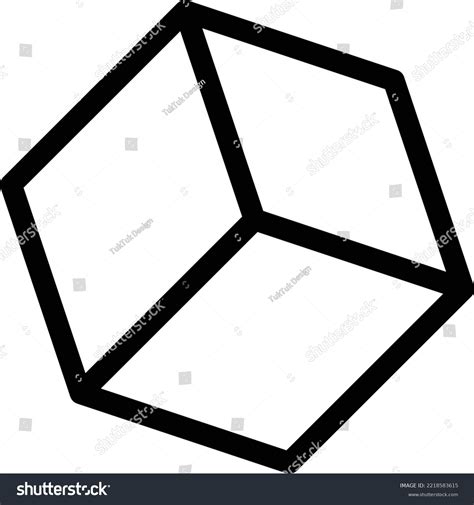 Cube Icon Cuboid Shape Vector Element Stock Vector Royalty Free