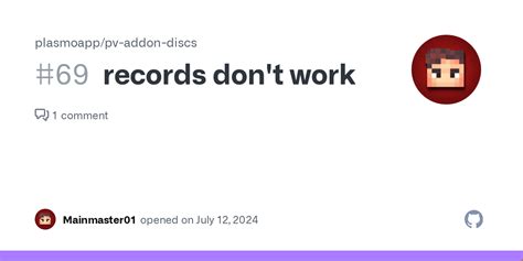 Records Don T Work Issue 69 Plasmoapp Pv Addon Discs GitHub