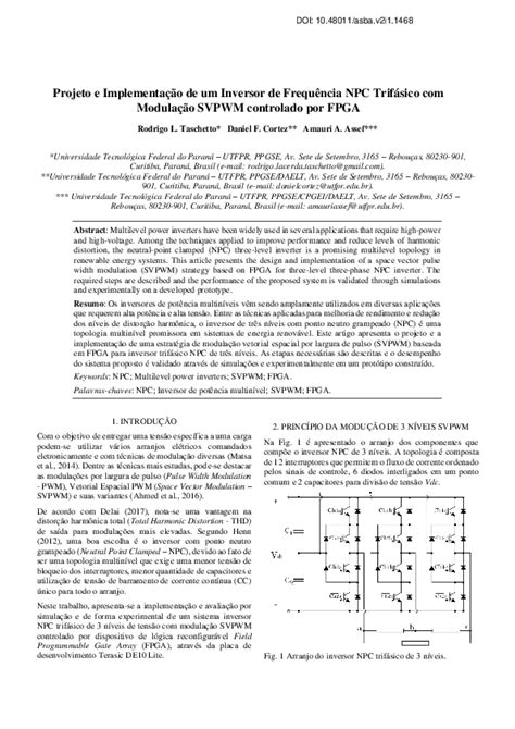 Pdf Projeto E Implementação De Um Inversor De Frequência Npc
