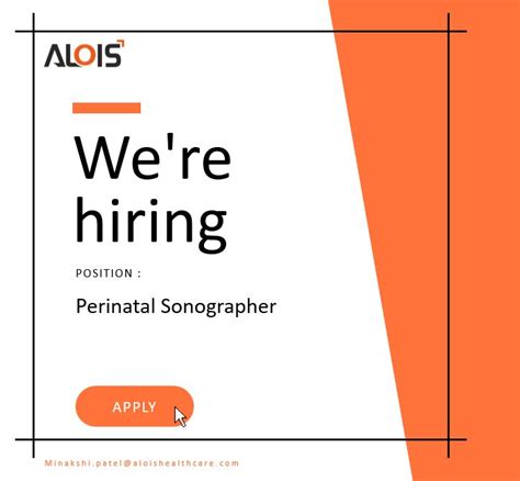 🔊 Excellent Job Opportunity💥 We Are Hiring Perinatal Sonographer In