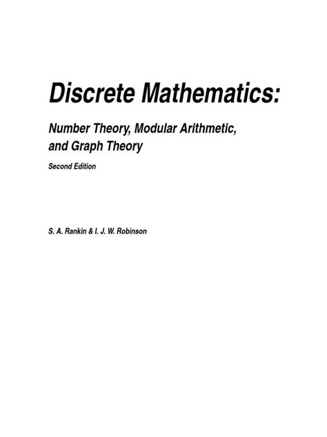 Rankin Sa Robinson Ijw Discrete Mathematics Number Theory Mo Pdf