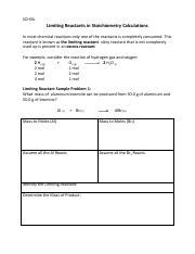 Limiting Reactants In Stoichiometry Calculations Examples And Course Hero