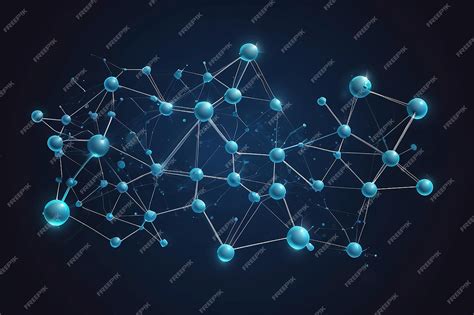 Premium Photo Abstract Molecule Structure On Dark Blue Color Background Vector Illustration Of