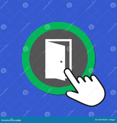 white open door icon exit solution concept stock vector