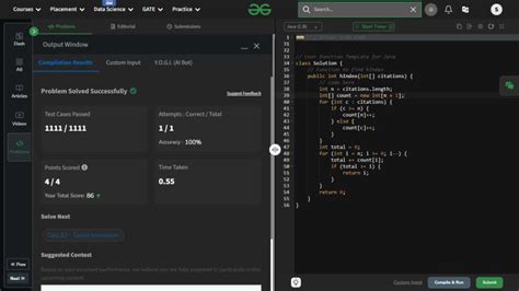 gfg160 geeksforgeeks java 160daysofcode hindex countingsort