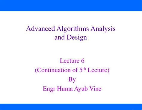 Ppt Advanced Algorithms Analysis And Design Powerpoint Presentation