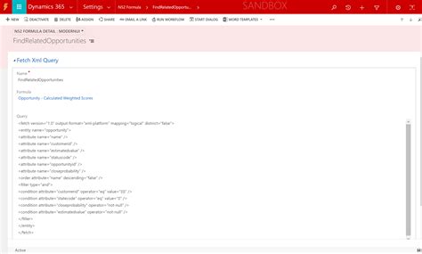 XRM Formula Calculating A Weighted Score For Opportunities North Support