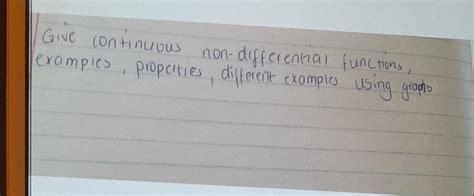 Solved Give Continuous Non Differential Functions Exampies