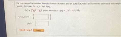 solved for the composite function identify an inside