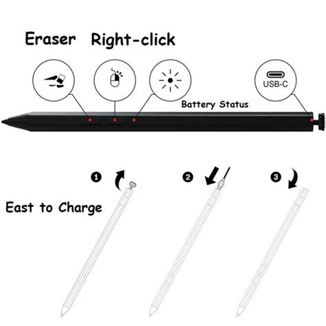 Getuscart Precision Pen For Lenovo Precision Pen Levels Pressure Shortcut Buttons