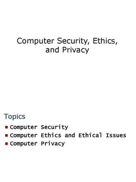 Computer Security Ethics And Privacy Pdf Computer Virus Antivirus