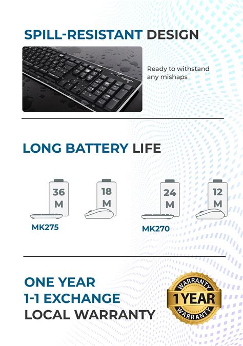 Logitech Mk270 Mk 270 Mk275 Mk 275 Wireless Keyboard And Mouse Combo 1 Year Warranty By