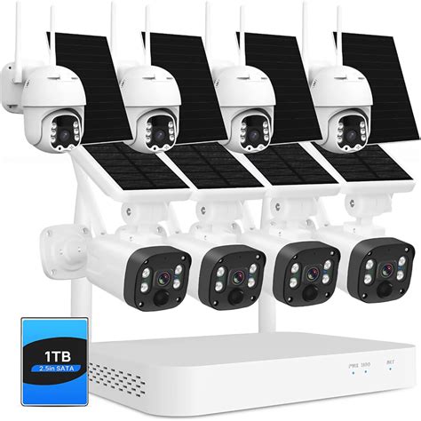Solar Battery Powered Wireless Security Camera System 4 Cam Kits 1tb Hdd Professional