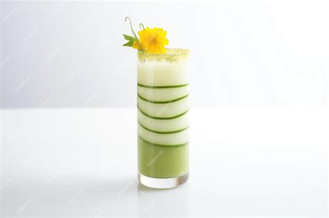 Premium Photo Cucumber Juice In Highball Glass Cucumber Ribbon