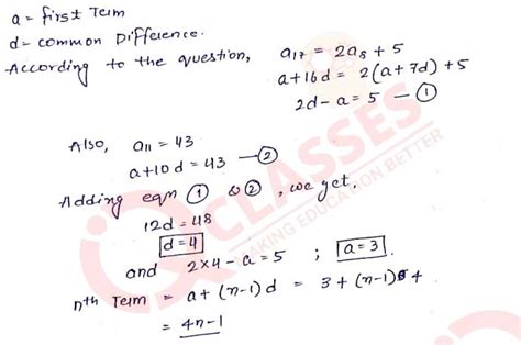 Class ICSE Maths Important Questions Chapter Arithmatic Progression