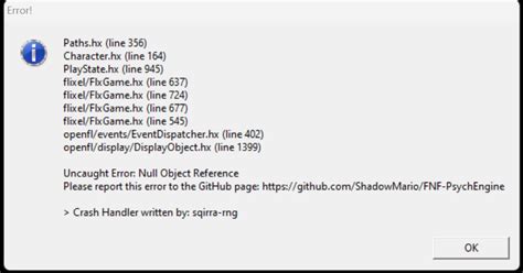 Null Object Reference Issue 11524 ShadowMario FNF PsychEngine GitHub