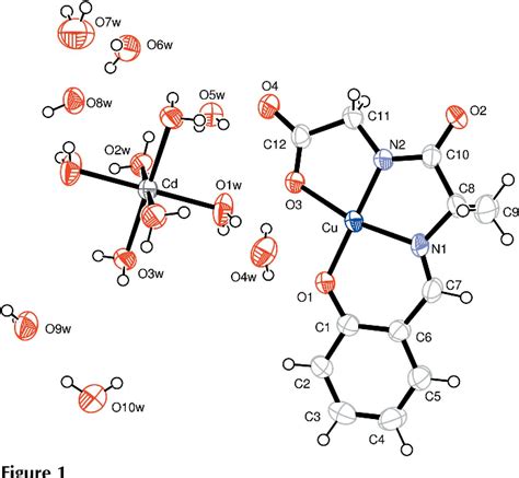 Figure 1 From Hexaaqua­cadmium Ii Bis­{[n 2 Oxidobenzyl­idene Alanylglycinato]cuprate Ii