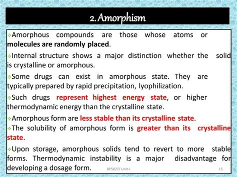 Preformulation Part 1 Preformulation Crystal Amorphous Polymorphism Pseudo Polymorphism