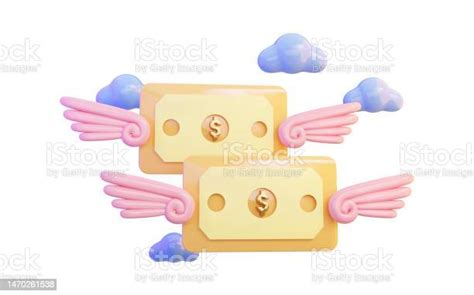 흰색 배경에 구름 아이콘이 있는 비행 달러 디지털 송금을 위한 3d 렌더링 개념 3차원 형태에 대한 스톡 사진 및 기타 이미지 3차원 형태 경제 구매 Istock