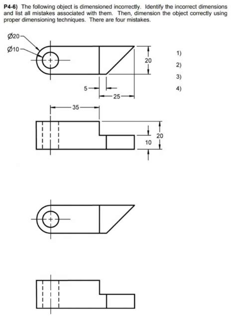 Solved P4 8 The Following Object Is Dimensioned Chegg Com