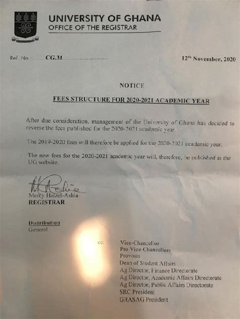 Ug Reduces Fees For 202021 Academic Year