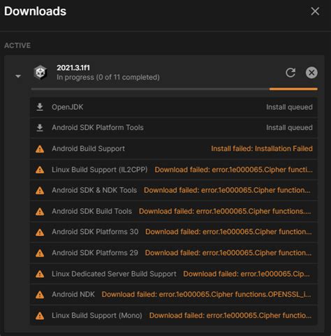 download fails for any build options what is going on here r unity3d