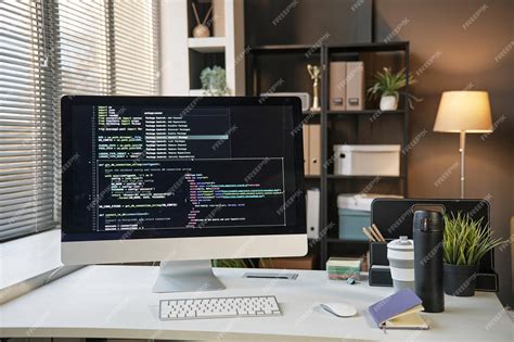 Premium Photo Computer Monitor With Programming Code