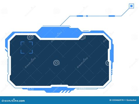 Blue Digital Hud Text Box Template Futuristic Frame Stock Illustration