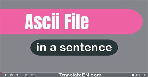Ascii File In A Sentence