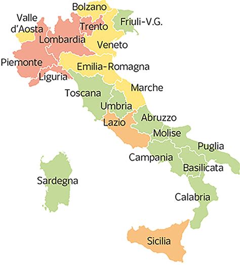 The 21 Italian Regions Download Scientific Diagram